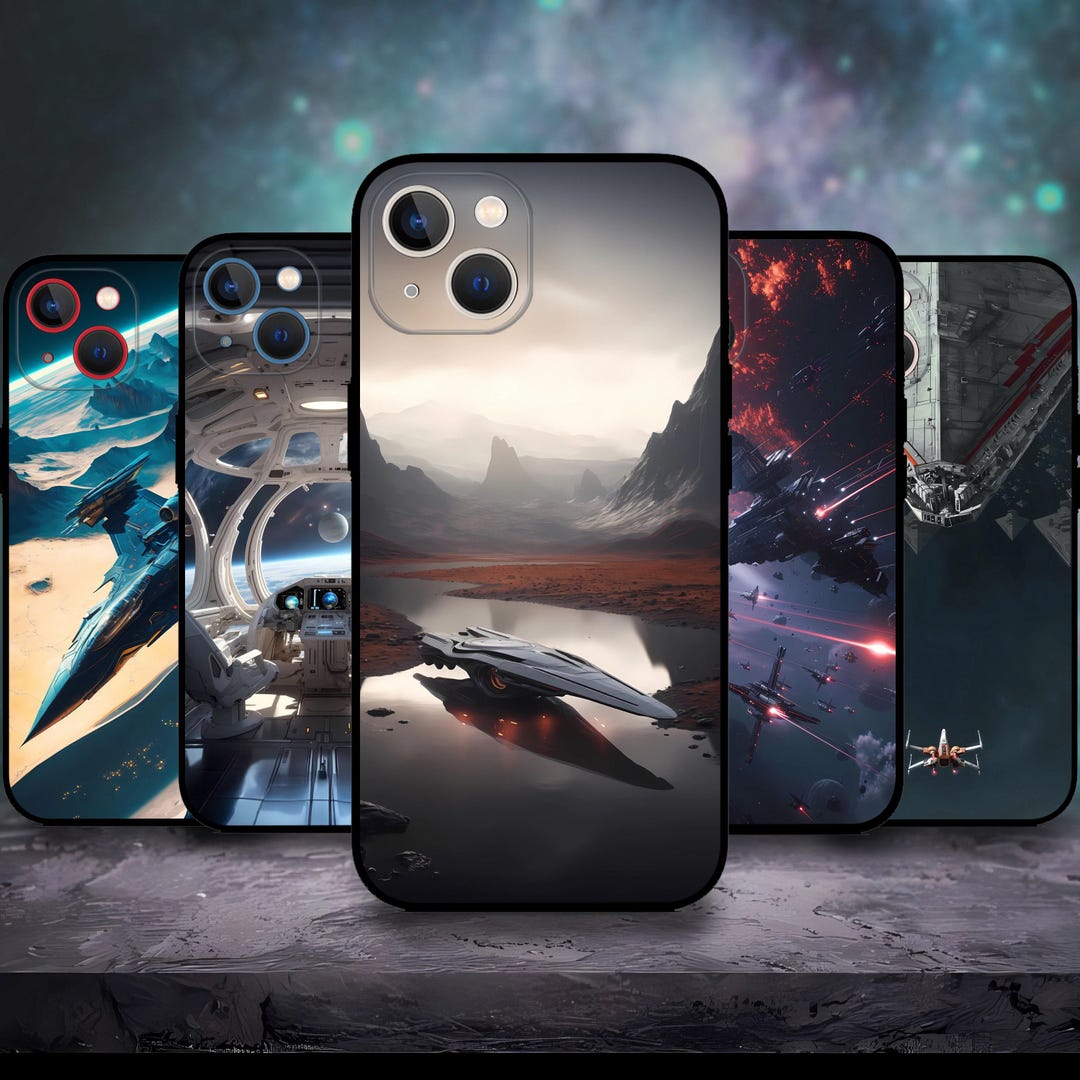 Spaceship Spacecraft Sci Fi Phone Case for iPhone 16/15/14/13/12/11 S25 ...