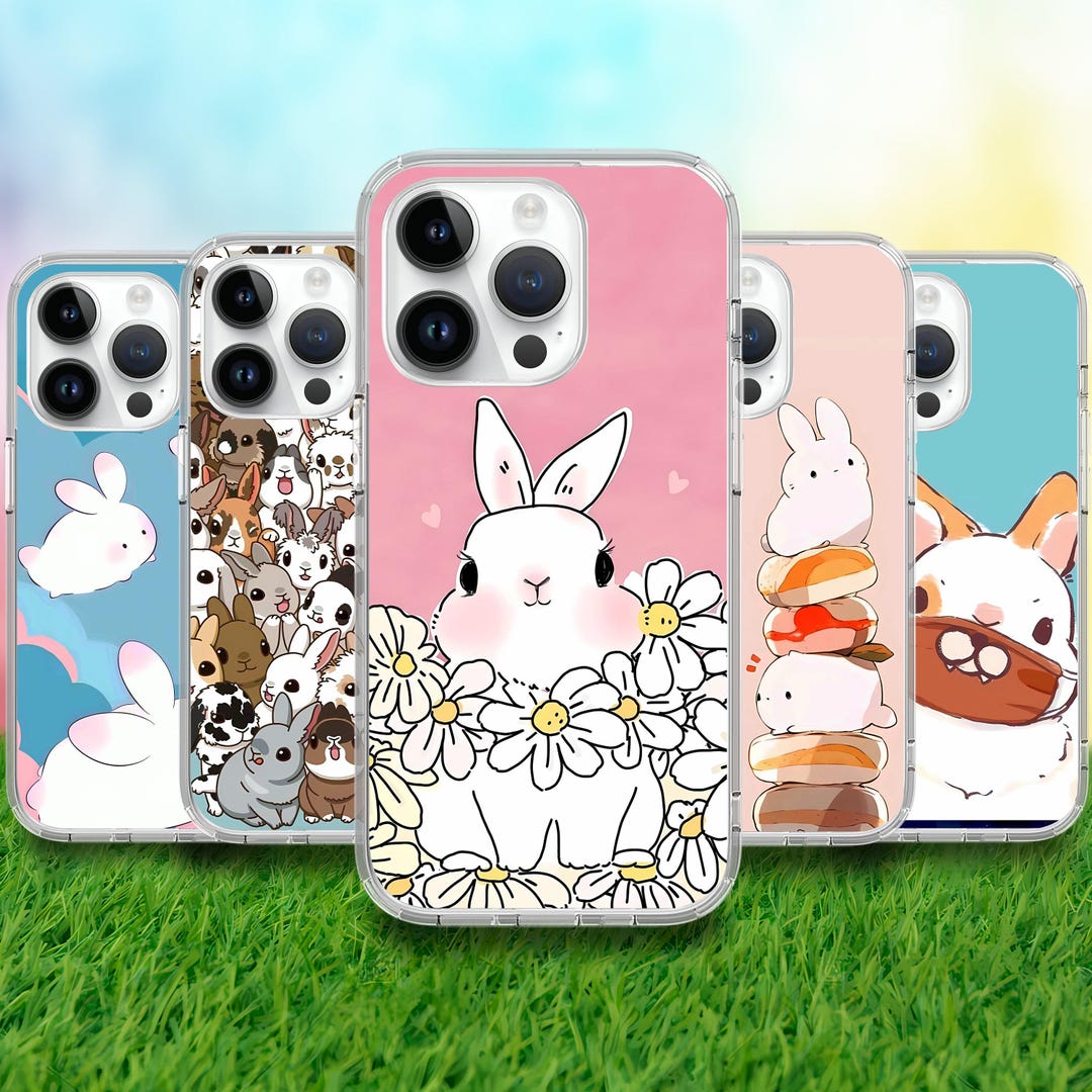 Rabbit Bunny Animal Art Phone Case for iPhone 17/16/15/14/13/12/11 S25 ...