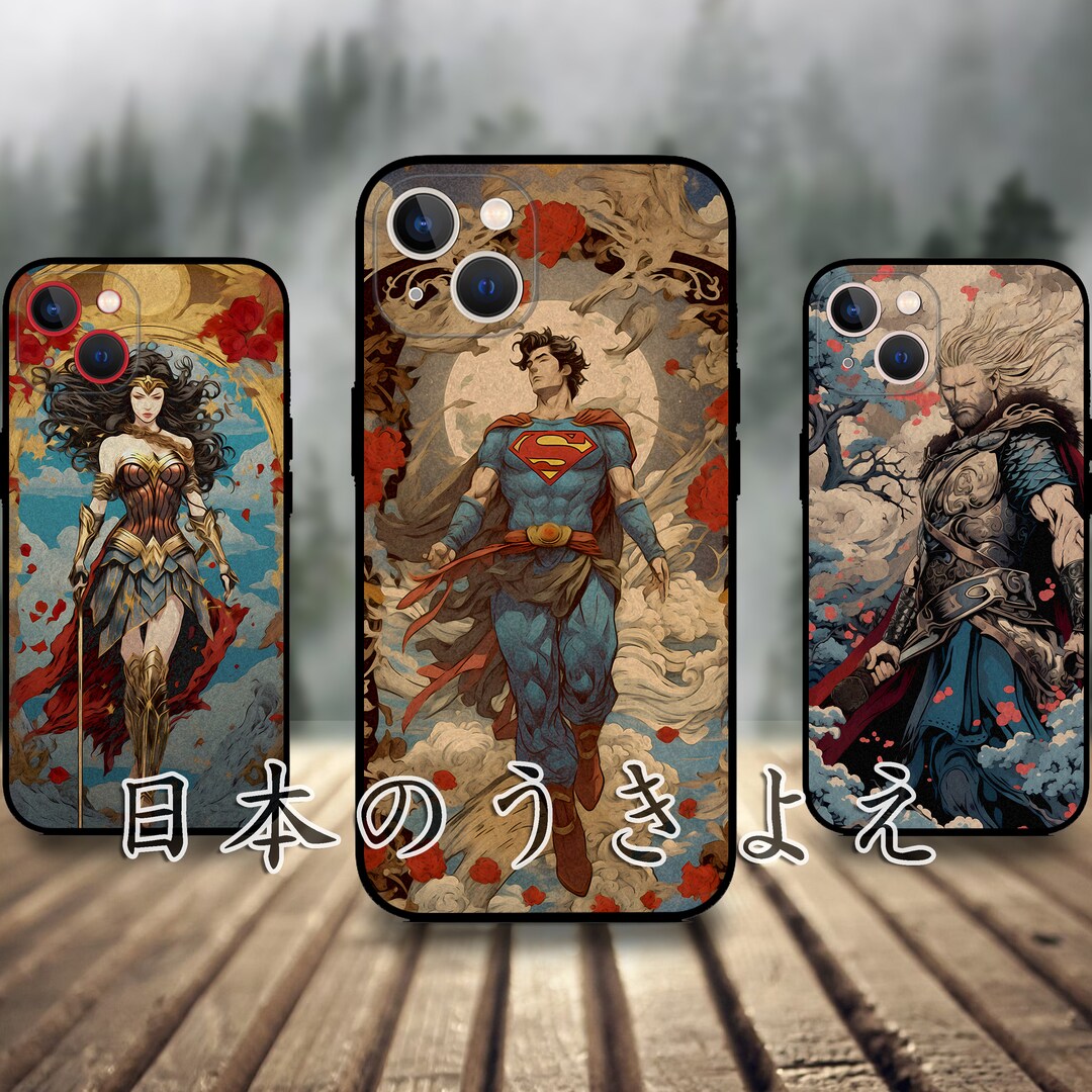 Japanese Ukiyo-e Samurai Superhero Phone Case for iPhone 15/14/13/12/11 ...