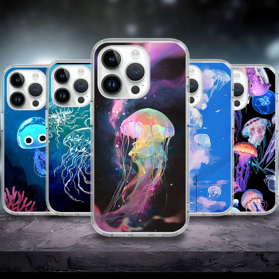 Sea Jellyfish Ocean Marine Phone Case for iPhone 17/16/15/14/13/12/11 ...