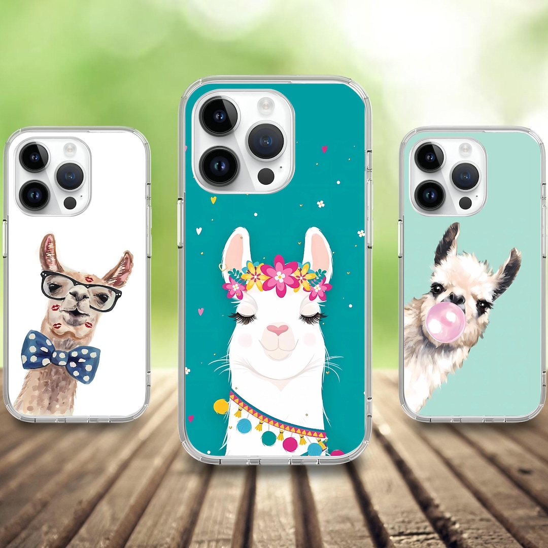 Cute Llama Alpaca Animal Phone Case for iPhone 17/16/15/14/13/12/11 S25 ...