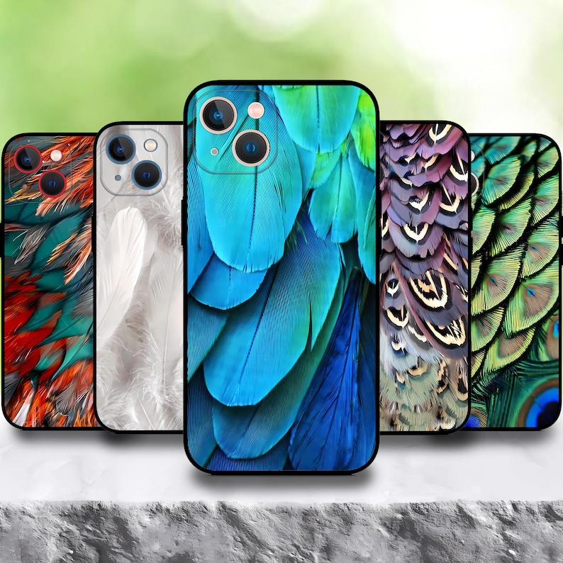 Feather Bird Parrot Pattern Phone Case for iPhone 17/16/15/14/13/12/11 ...