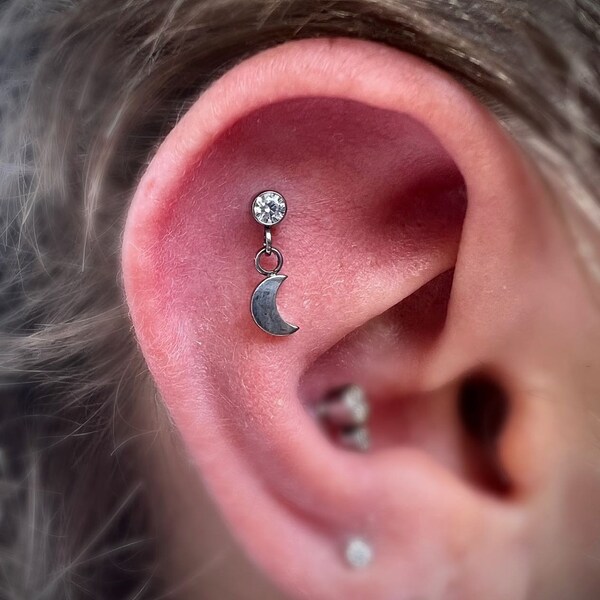 Moon Titanium Flat Back Earrings - Etsy