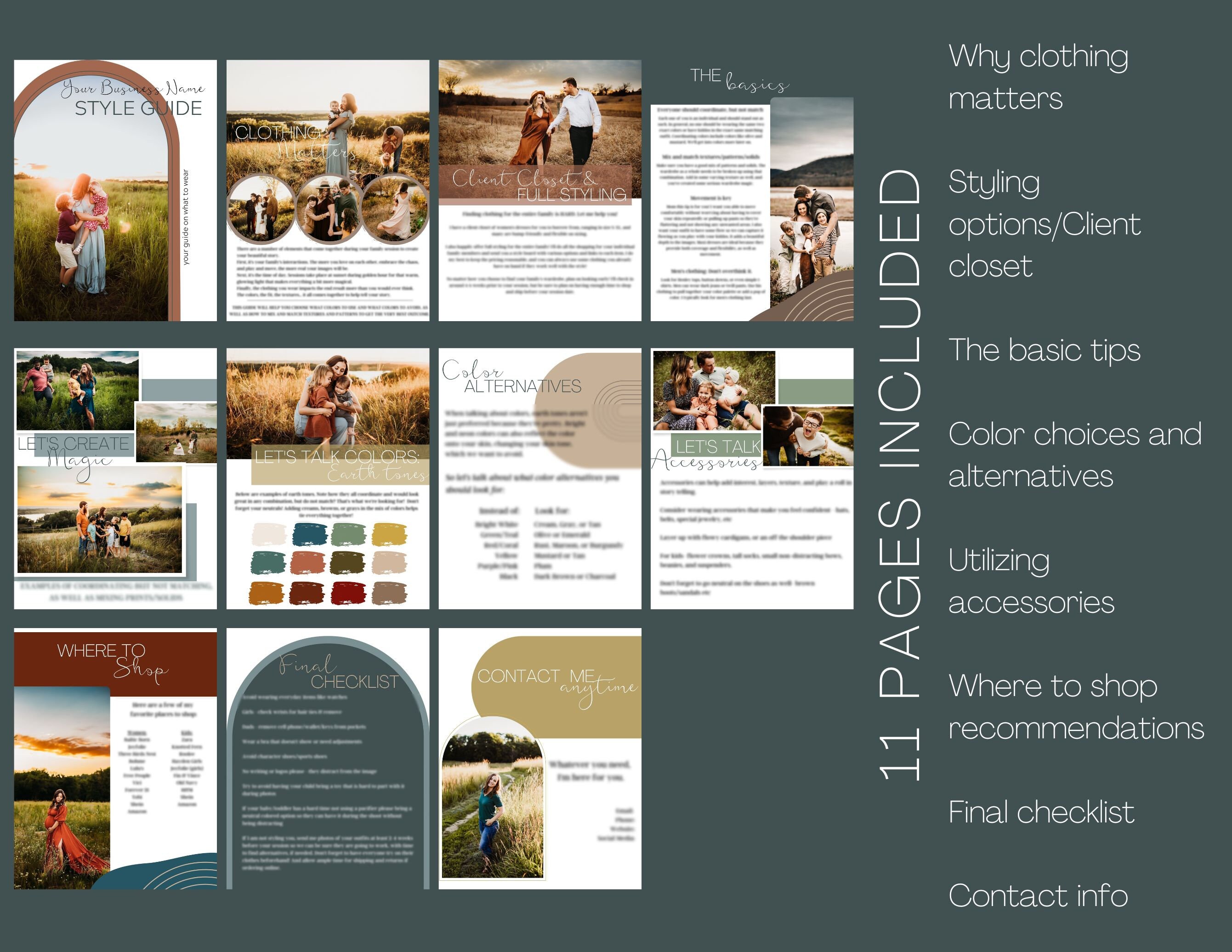 CANVA Family Photography Style Guide Template Editable Colorful - Etsy