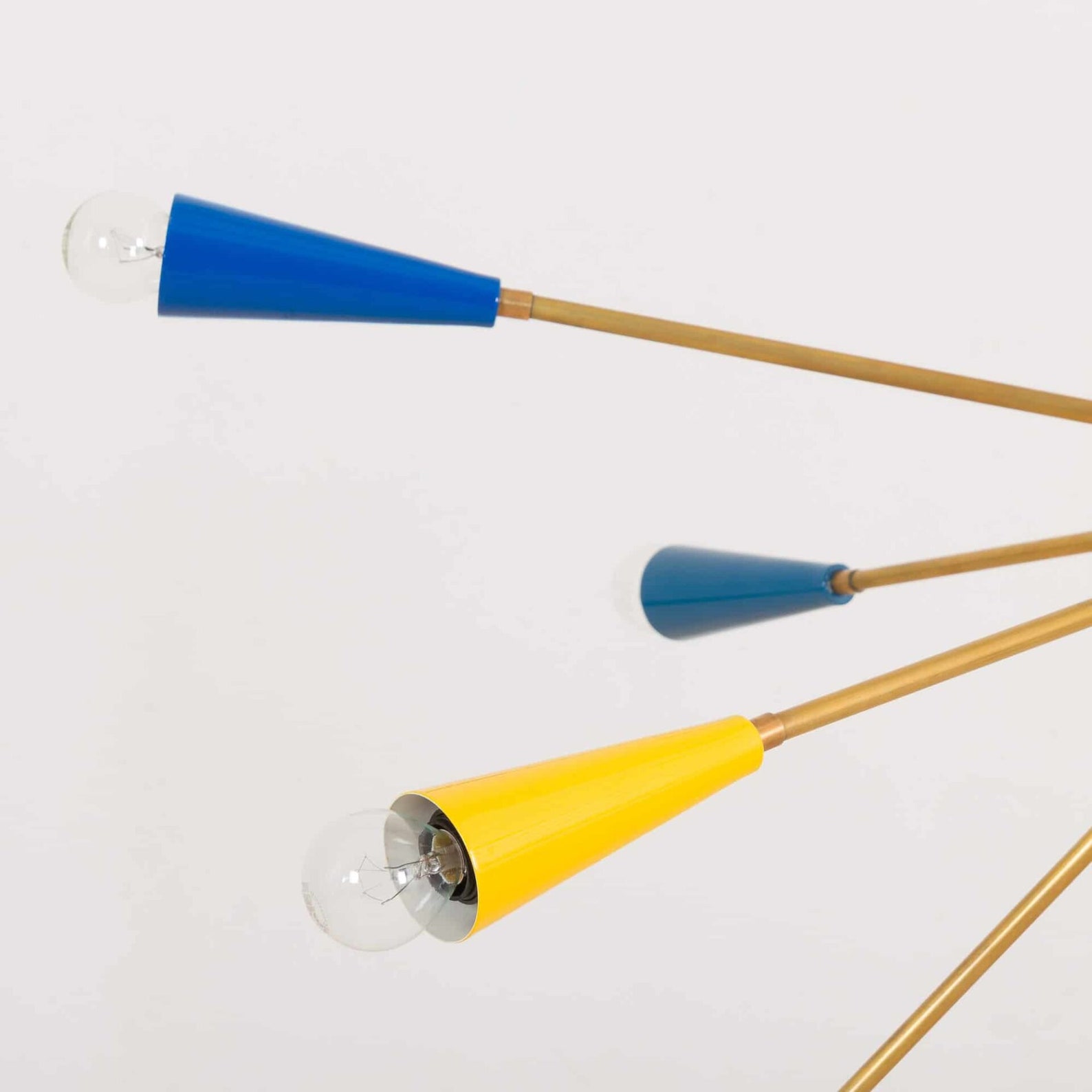 Large Italian Colorful Sputnik Chandelier Lamp Handmade Vintage Curved ...