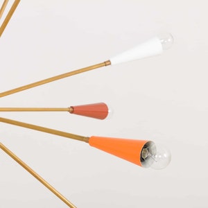 Large Italian Colorful Sputnik Chandelier Lamp Handmade Vintage Curved ...