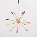 Large Italian Colorful Sputnik Chandelier Lamp Handmade Vintage Curved ...