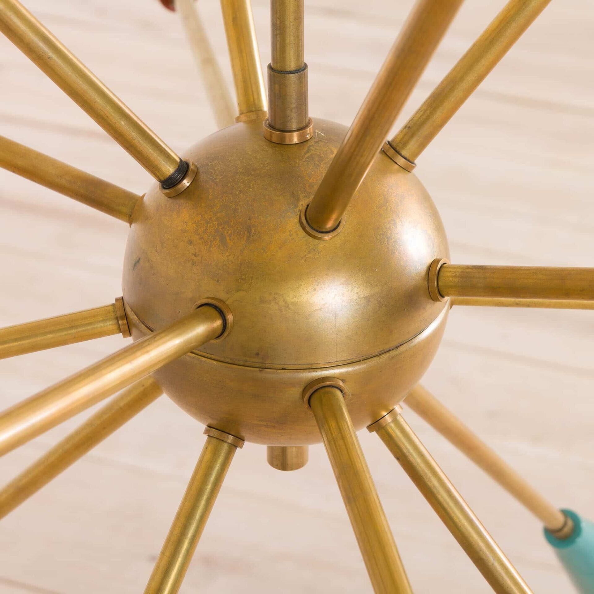 Large Italian Colorful Sputnik Chandelier Lamp Handmade Vintage Curved ...