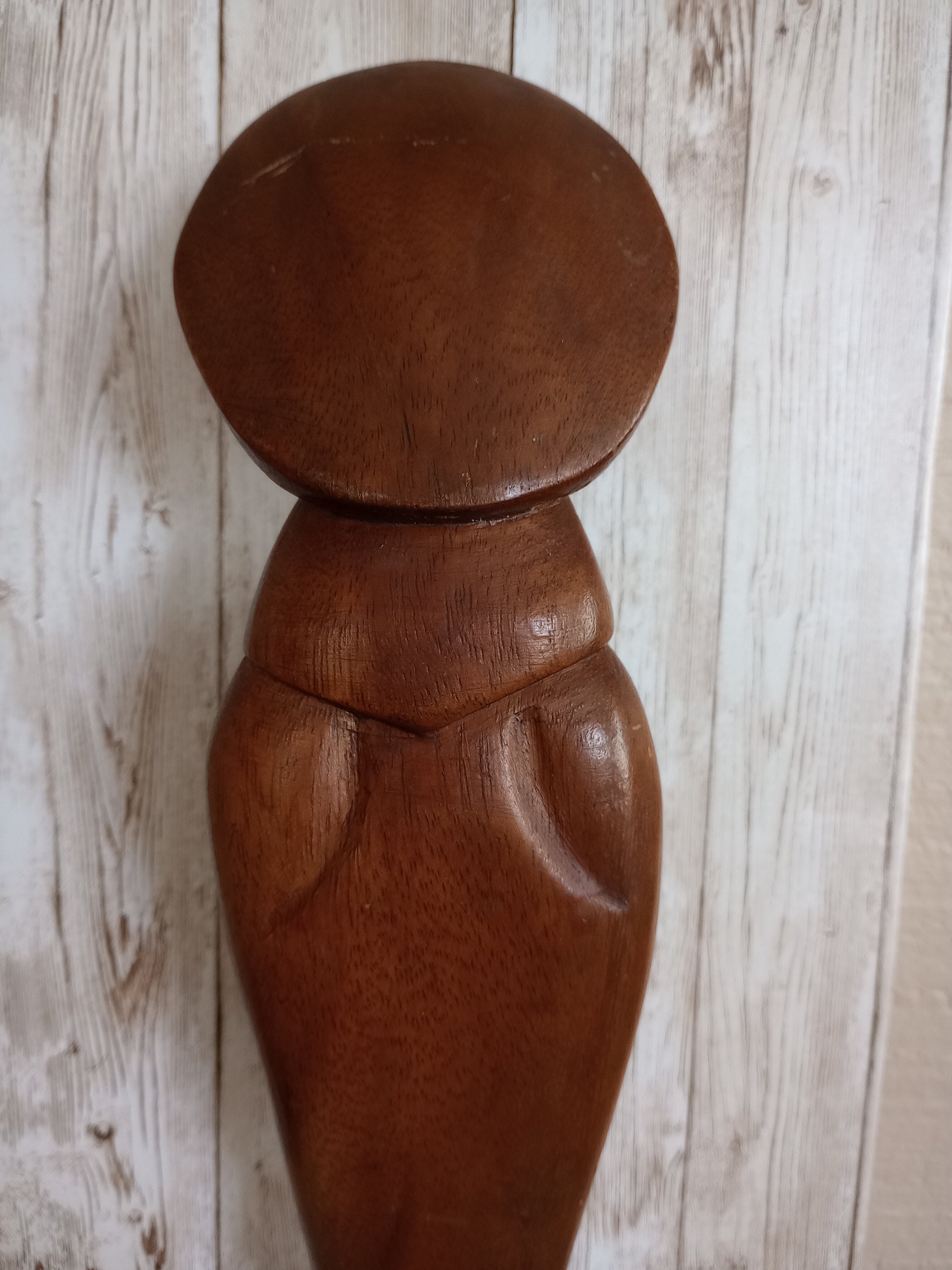 Madonna Statue Vintage 70s Handmade Carved Wood Figurine - Etsy