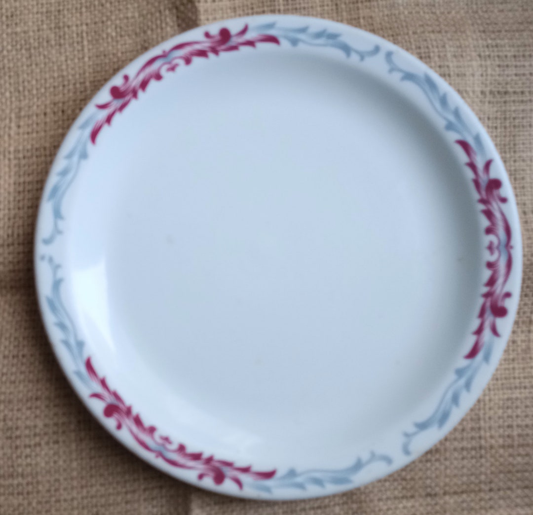 Plate Vintage Mayer China Berkshire USA Restaurant Red Gray - Etsy