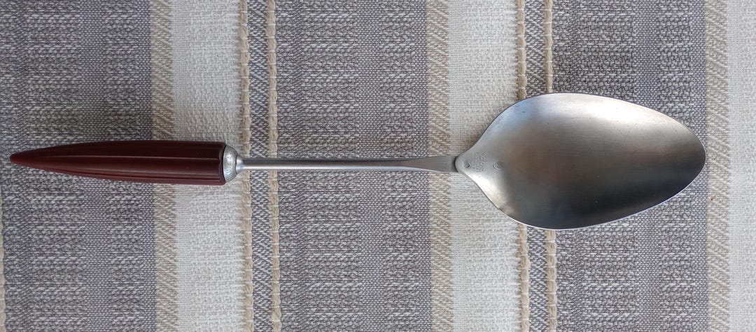 Spoon Vintage 50s Brown Bakelite Handle Stainless Androck Bullet USA - Etsy