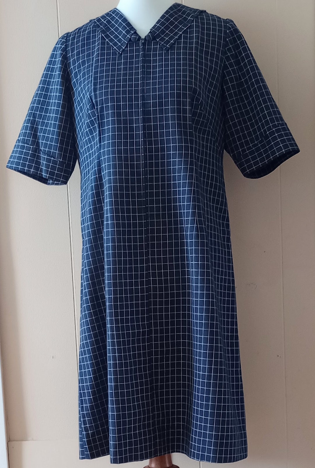 Vintage Clothing Mamasan Dress Mid-20th Hand-tailored Cotton-wool Dark ...