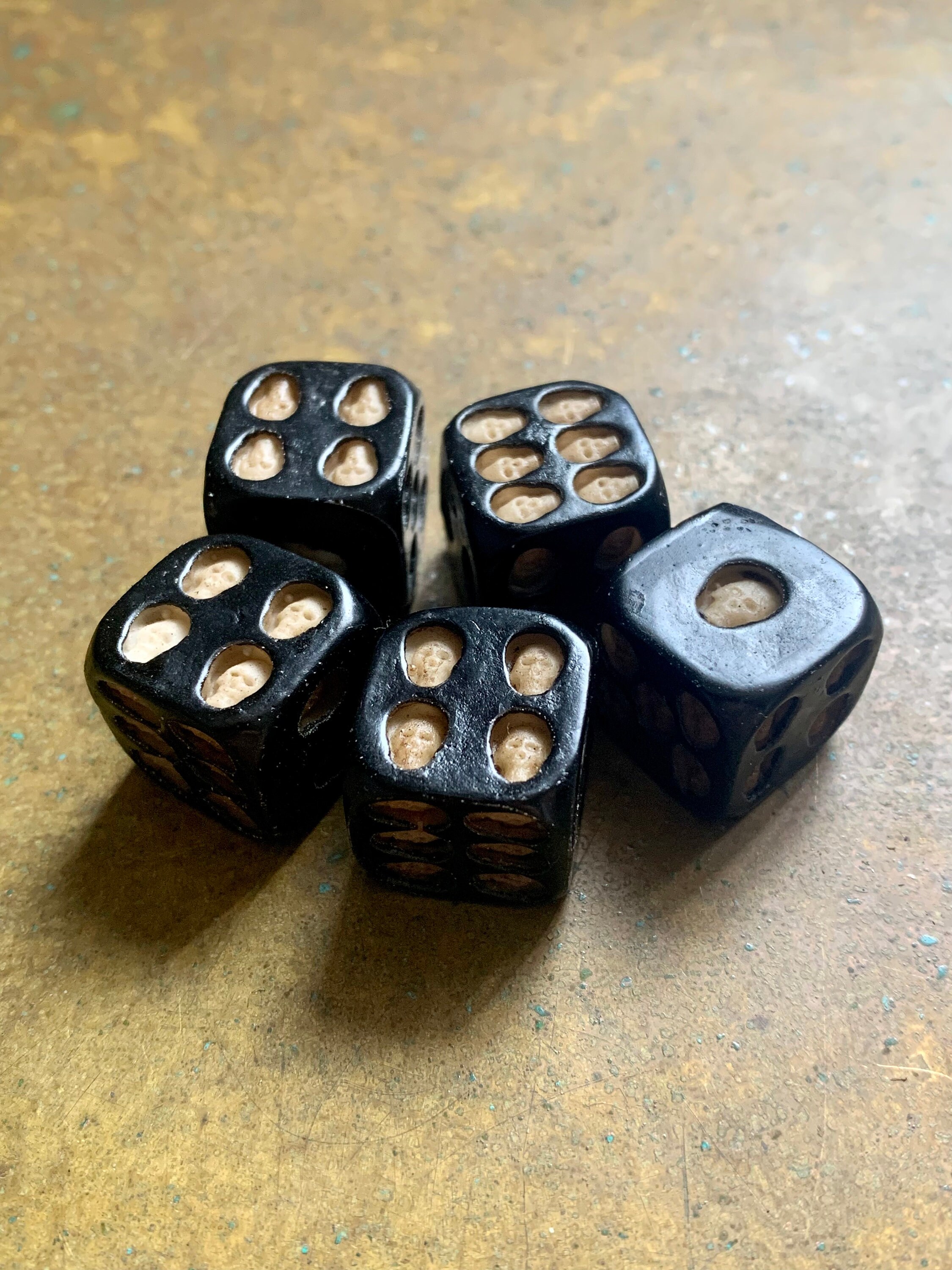 Skull Bone Colour Inset 5pcs D6 Dark Occult Dice Set-d&d - Etsy