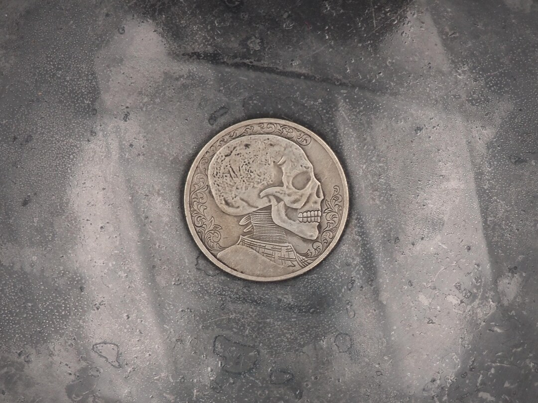 Hand Struck Morgan Dollar - Dead Hobo Wander - Mementomori/skull .999 ...