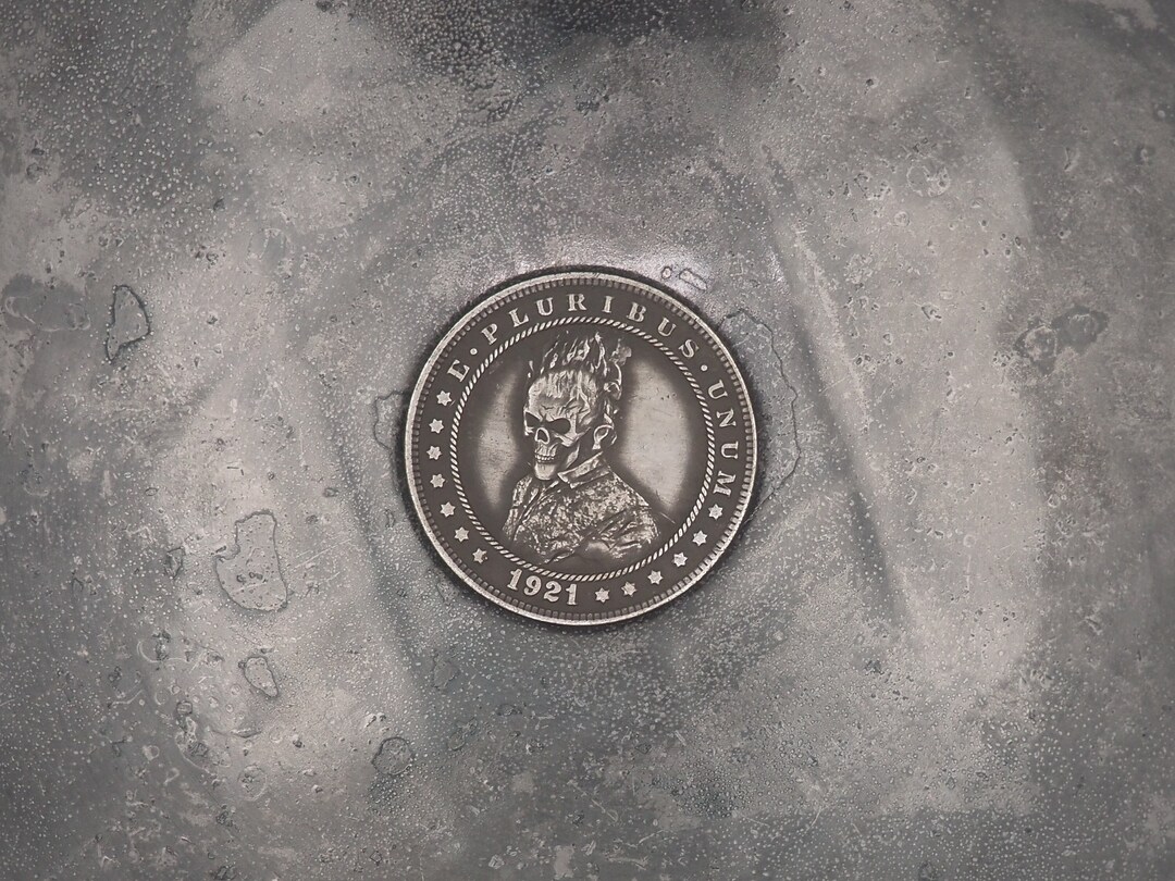 Hand Struck Skeleton Ghost Rider - U.S.A. Morgan Dollar .999 Plated ...