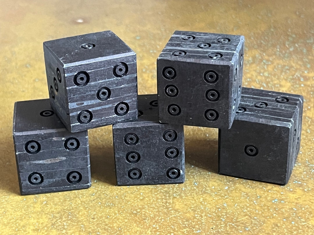 Hand-made Large Black Bone Dice Set of 5 - Etsy