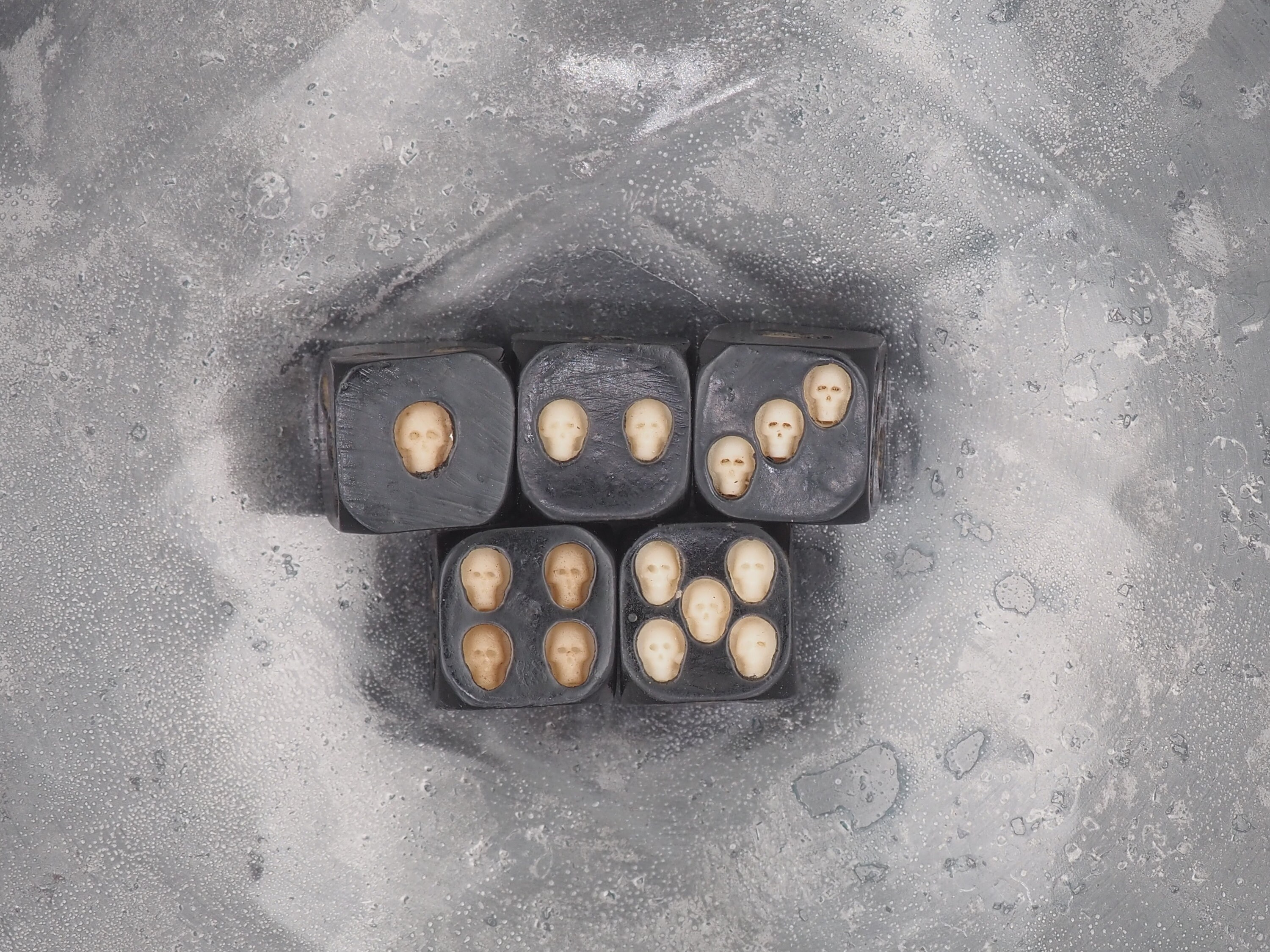 Skull Bone Colour Inset 5pcs D6 Dark Occult Dice Set-d&d - Etsy UK