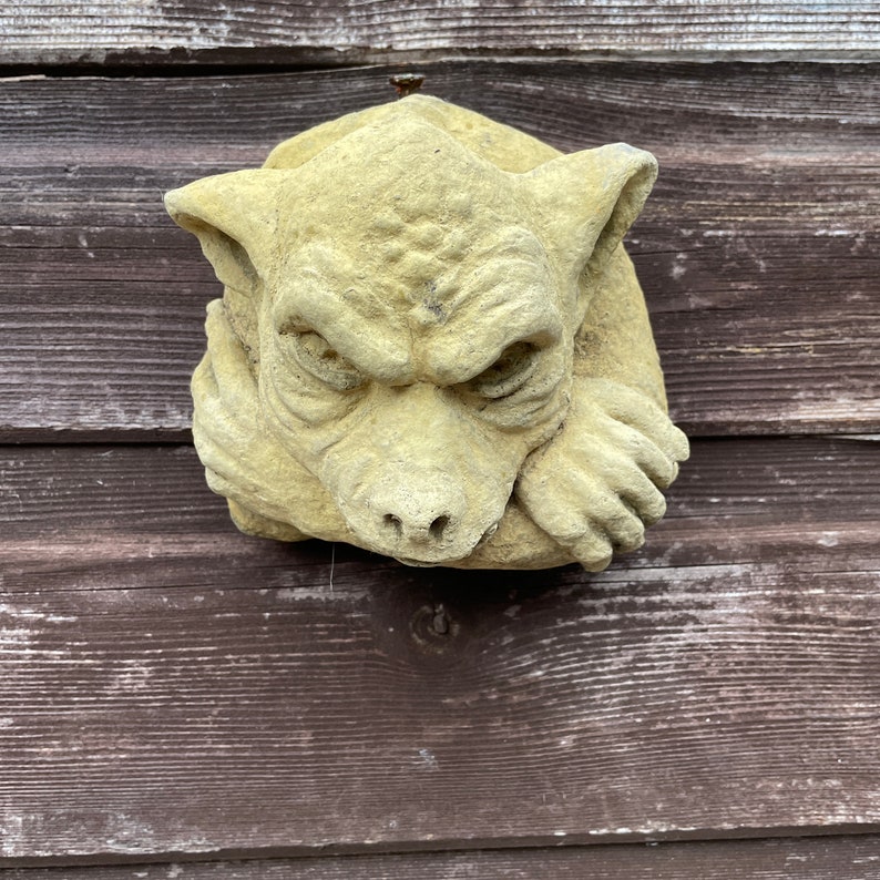 Aged Memento Mori / Medieval Style Sculpture / Gothic Church Gargoyle ...