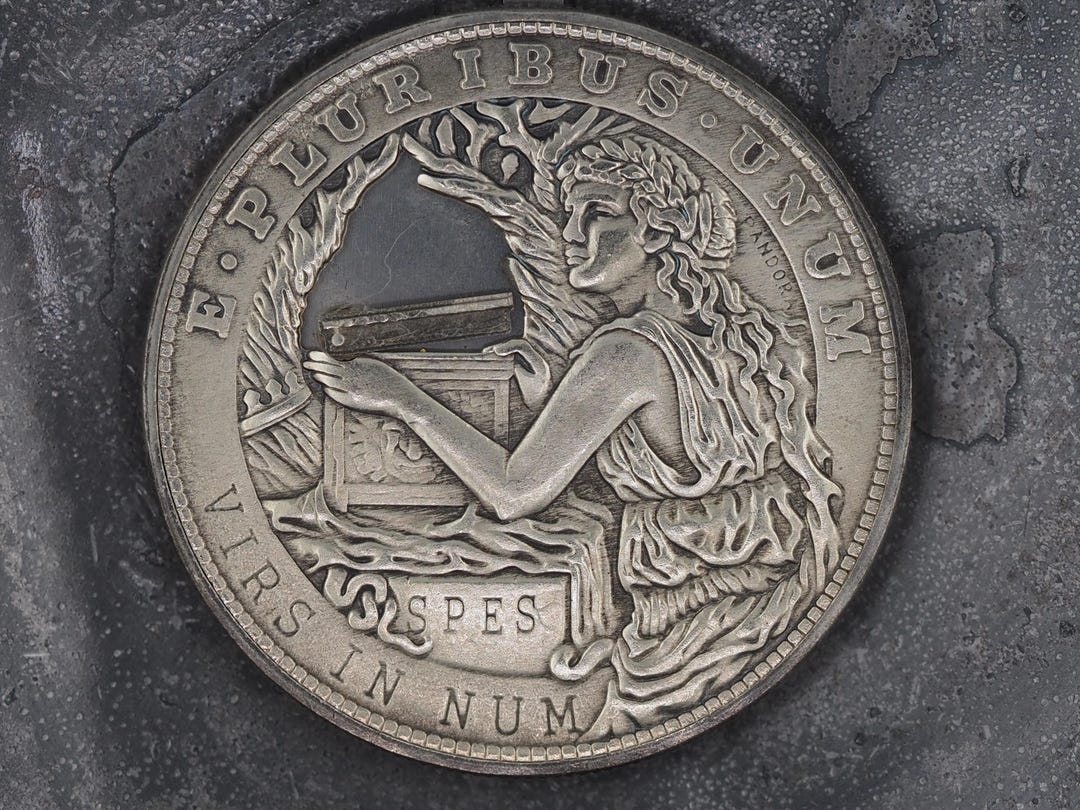 Unique Mechanical Morgan Dollar Pandora's Box / Greek Myth .999 Silver ...