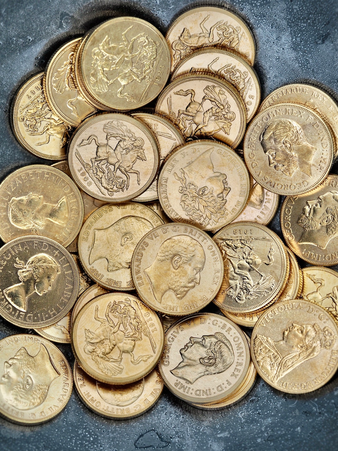 United Kingdom Collection of Replica 1 Sovereign Gold Plated Copy Coins ...