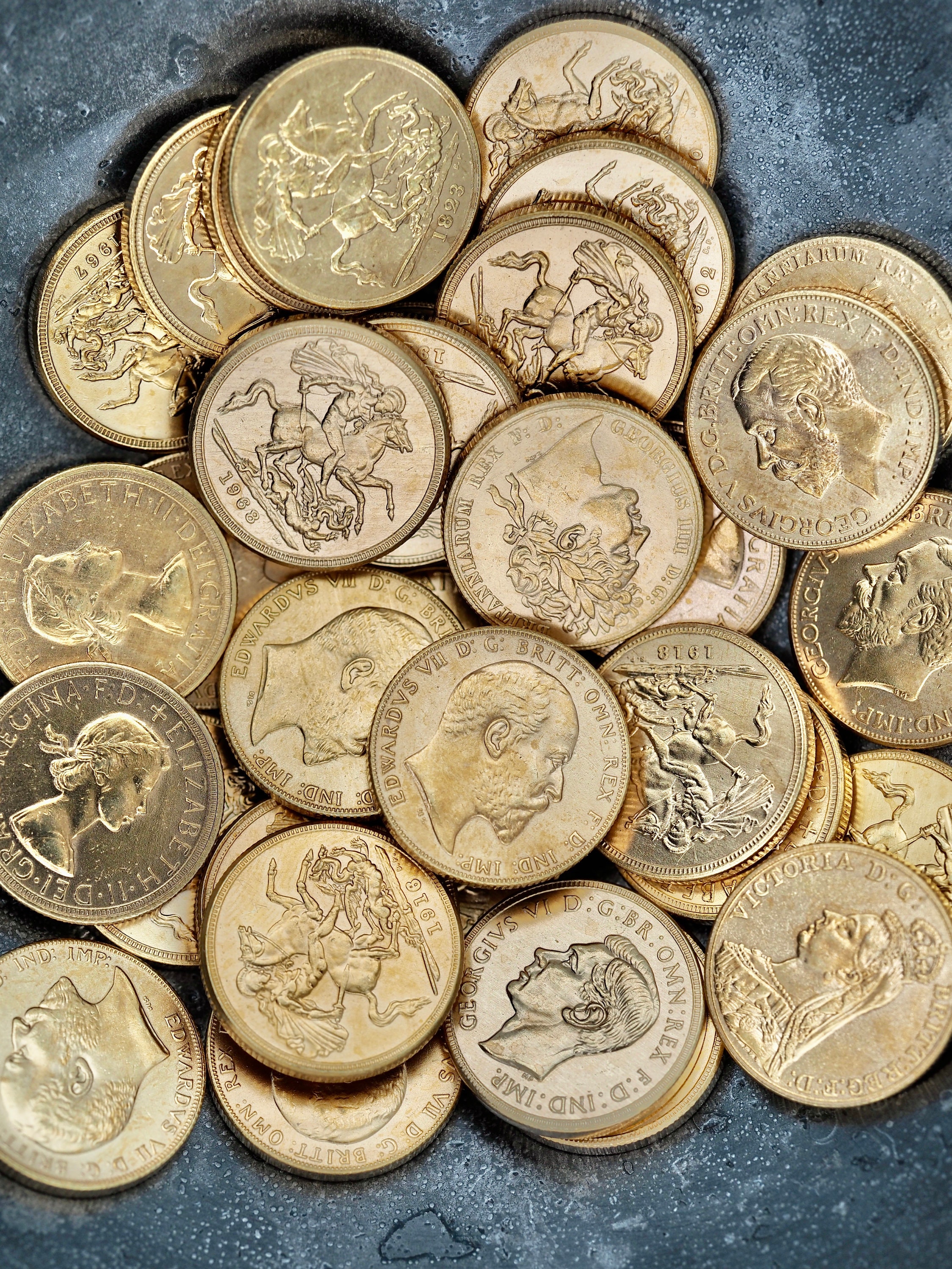 United Kingdom Collection of Replica 1 Sovereign Gold Plated Copy Coins ...