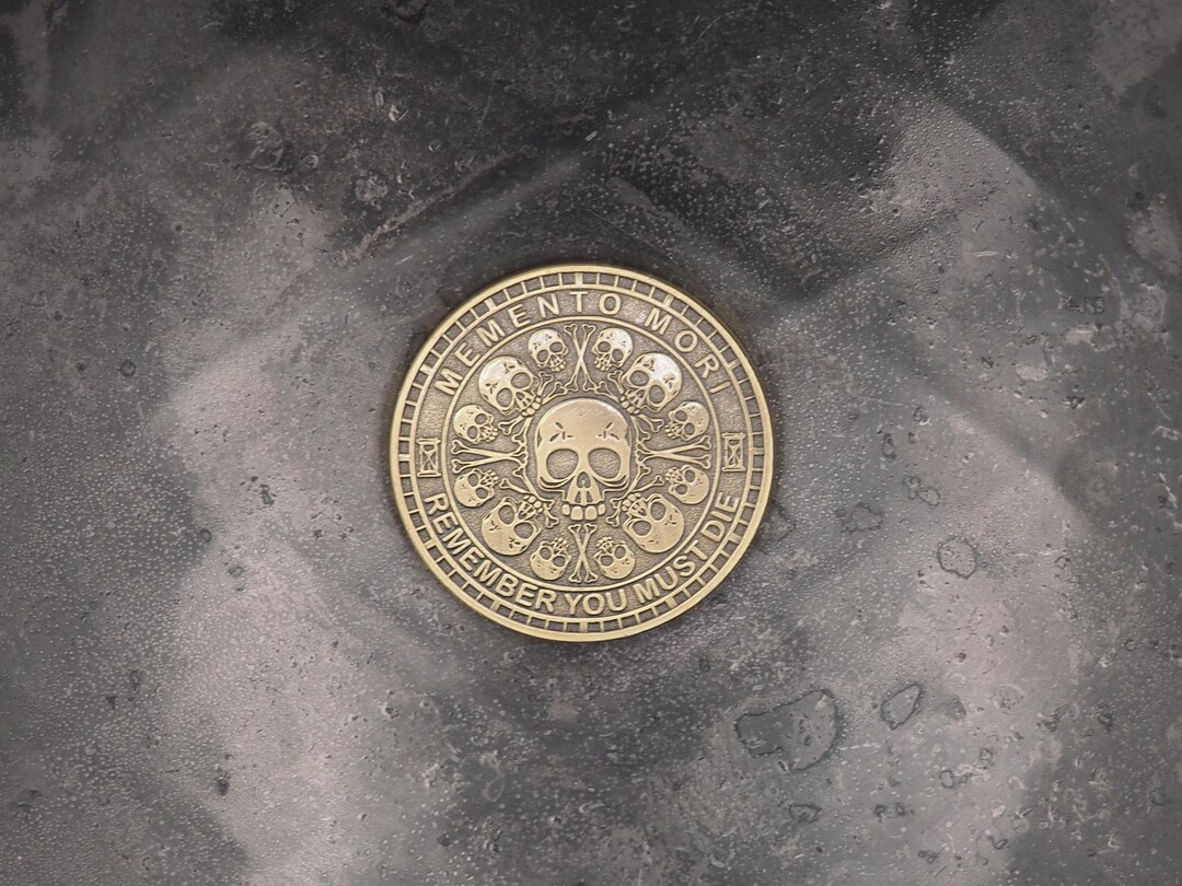 High Relief Memento Mori Skulls & Crossbones Remembrance Coin - Death ...