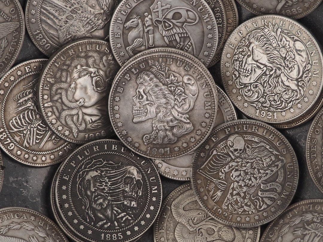 Random Selection - 10 Bulk Hand Struck U.S.A. Morgan Dollar .999 Plated ...
