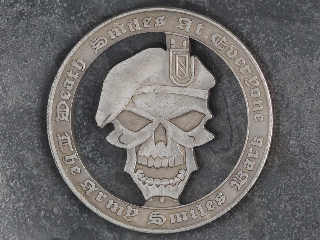 Cut S.A.S. Commando Skull Morgan Hobo Coin - Military/u.k./u.s.a./army ...
