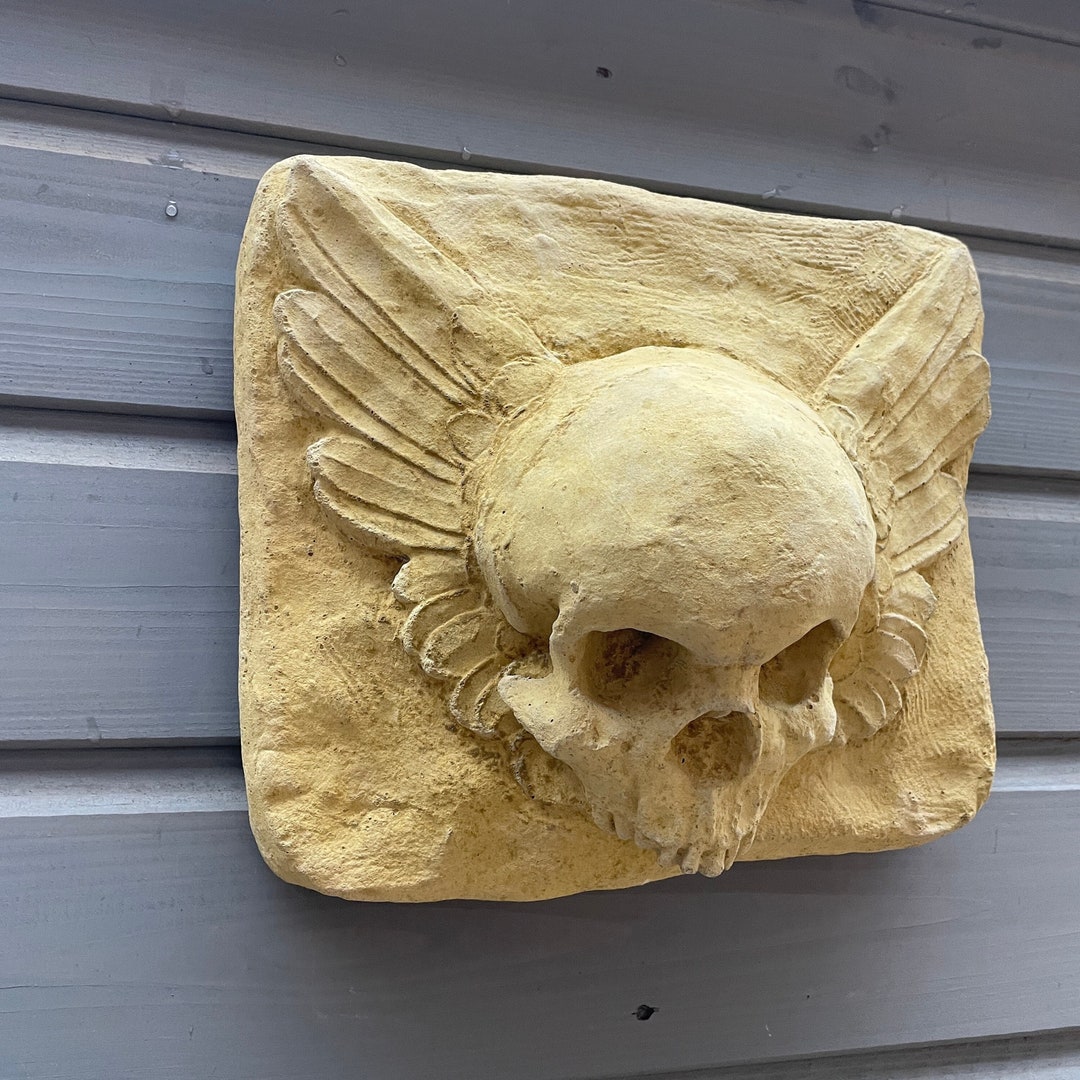 Plain Masonic Curiosity / Oddity: A Memento Mori Skull Angel Winged ...