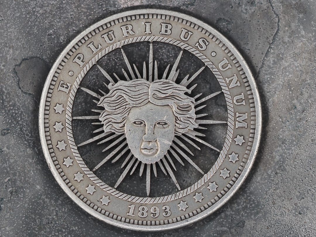 Cut Medusa Sunburst Crown Morgan Hobo Coin - Italian/greek/renaissance ...
