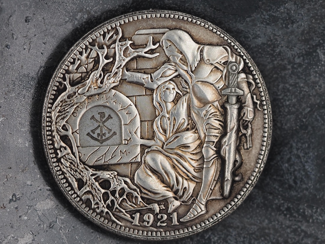 Unique Mechanical Lesser Coin Morgan Silver Dollar Knight of the Holy ...
