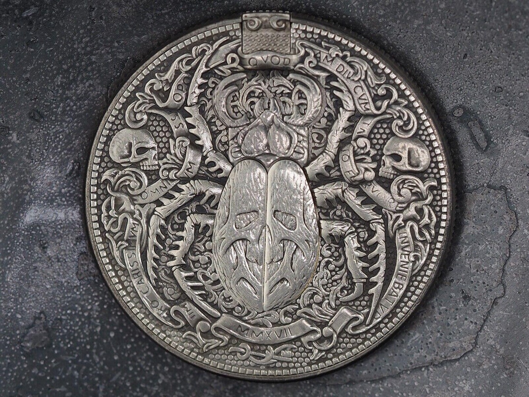 Unique Mechanical Morgan Dollar Memento Mori Vanitas/death Head/skull ...