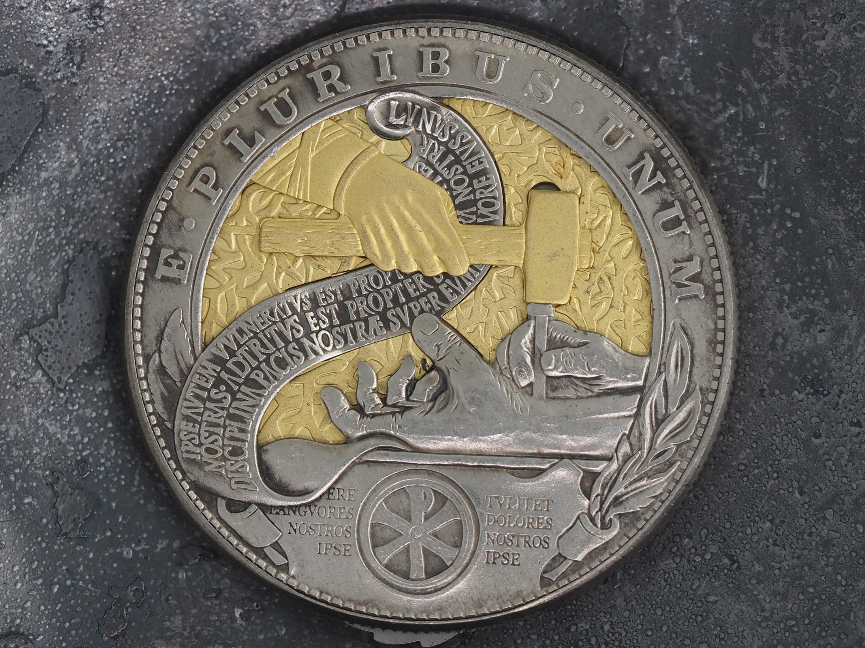 Christs Crucifixion Mechanical Morgan Dollar Replica (gold) - Religious ...