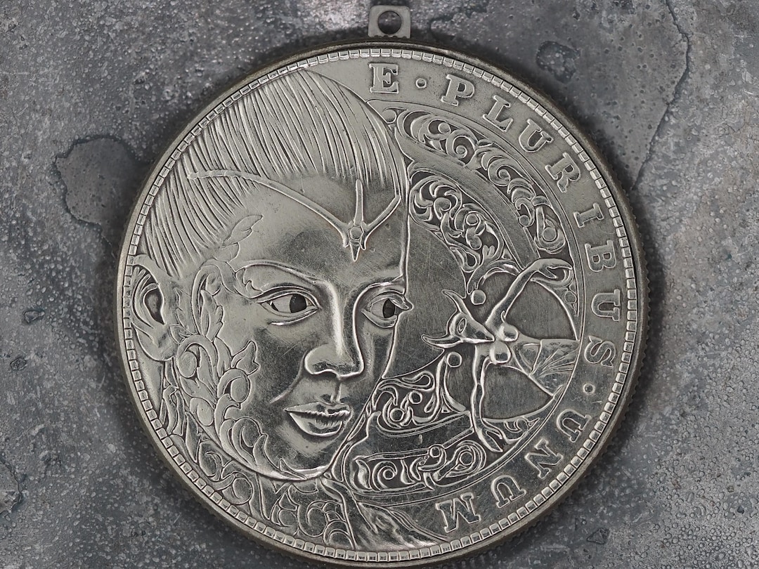 Unique Mechanical Morgan Dollar Pagan Goddess With Moving Eyes Plated ...