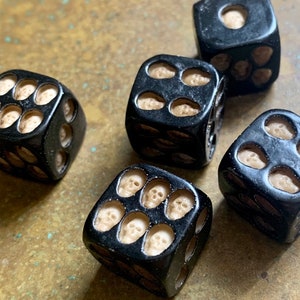 Skull Bone Colour Inset 5pcs D6 Dark Occult Dice Set-d&d - Etsy