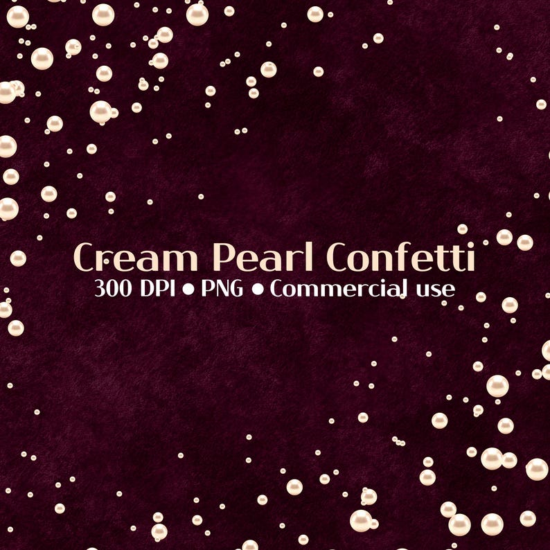 Pearl Confetti Overlays Border PNG - 3 Colors Realistic Shimmering ...