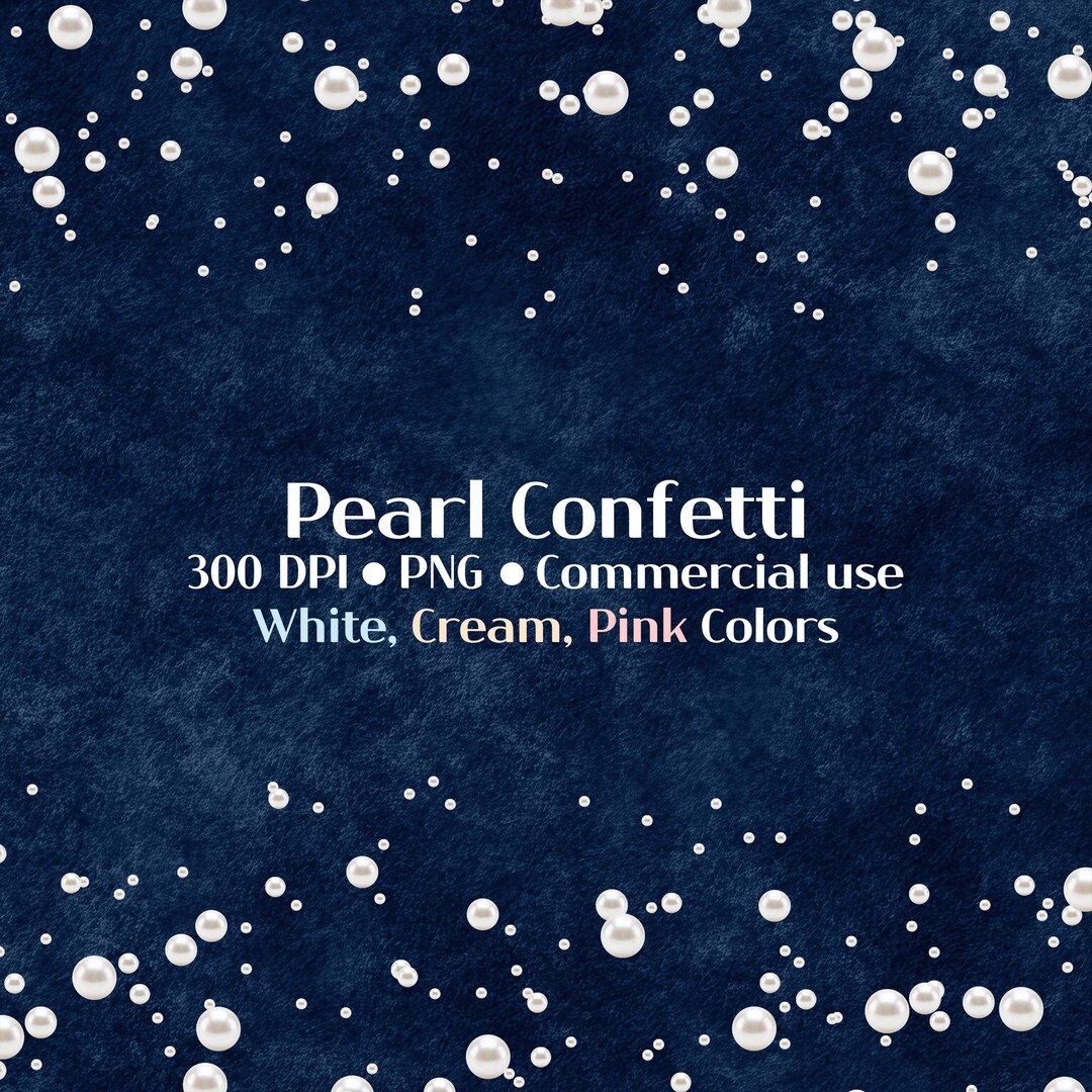 Pearl Confetti Overlays Border PNG - 3 Colors Realistic Shimmering ...