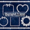 Diamond Borders Clipart, PNG Files, Diamond Confetti Clipart, Gems ...