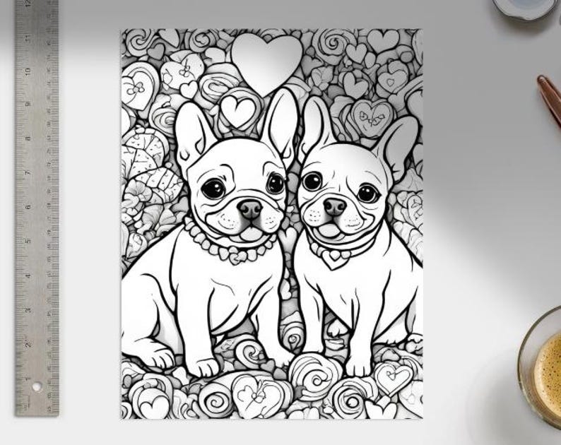 French Bulldog Coloring Pages Digital Download Frenchies Activities ...