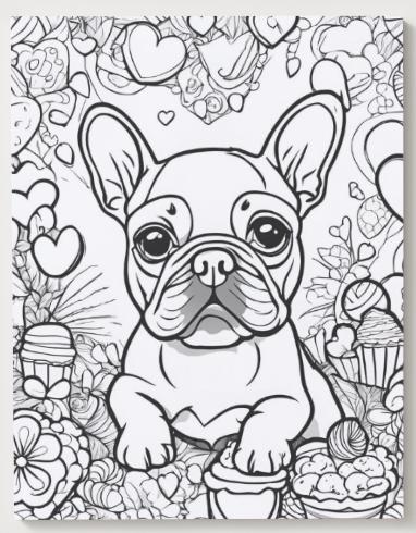 French Bulldog Coloring Pages Digital Download Frenchies Activities ...