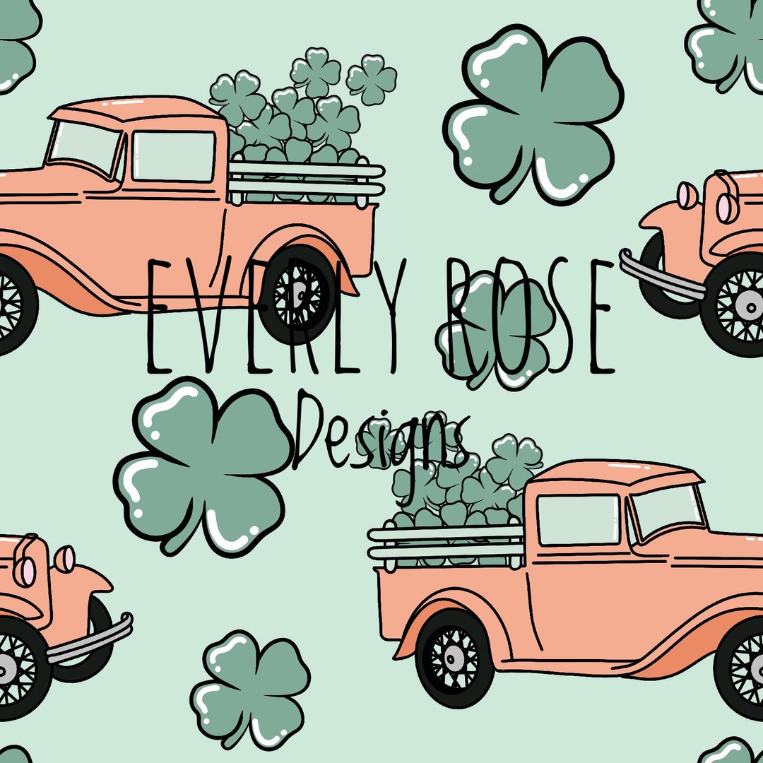 Clover Truck Seamless Pattern - Etsy