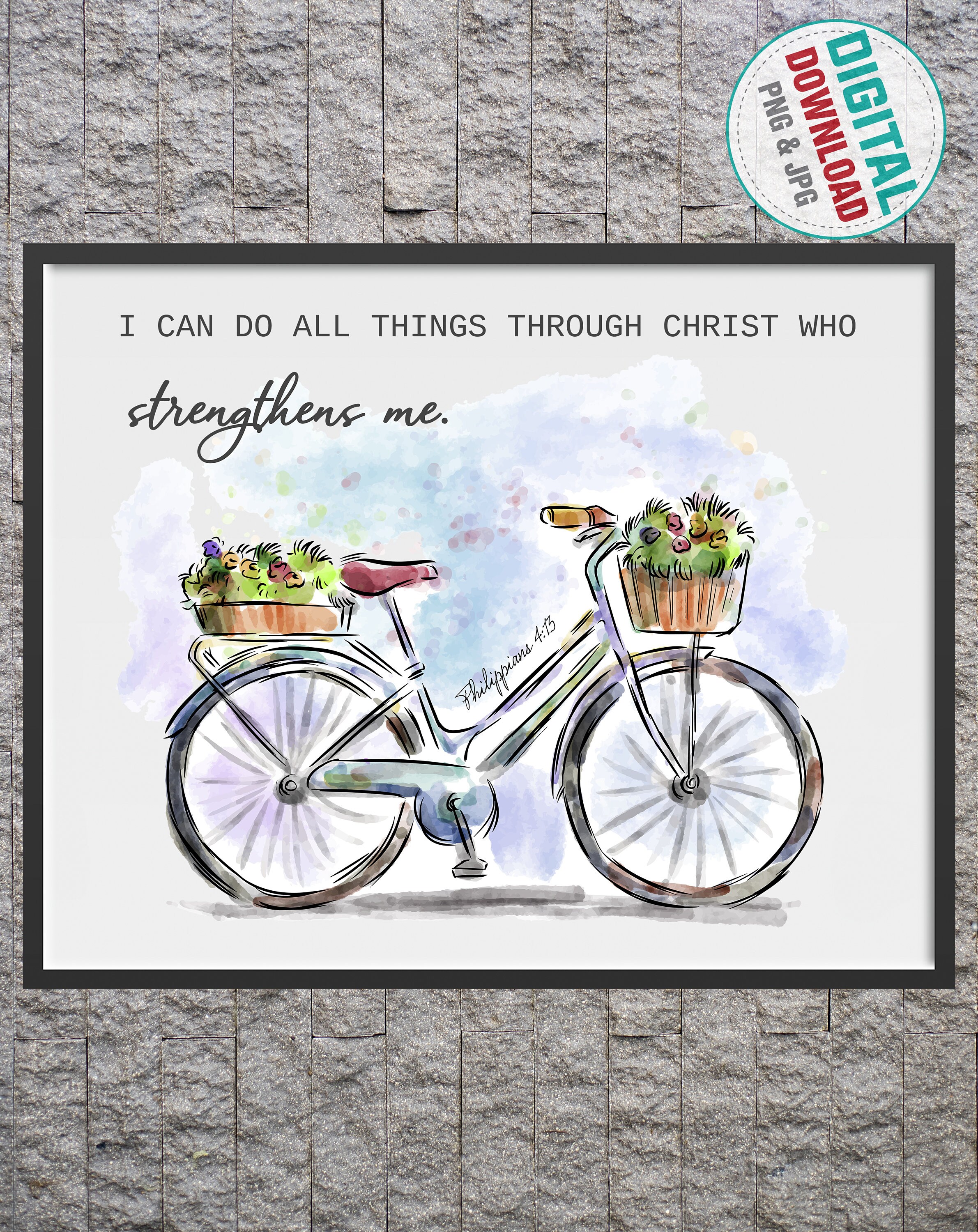 Bible Verse Wall Art Philippians 4:13 Scripture Wall Art Christian Home ...
