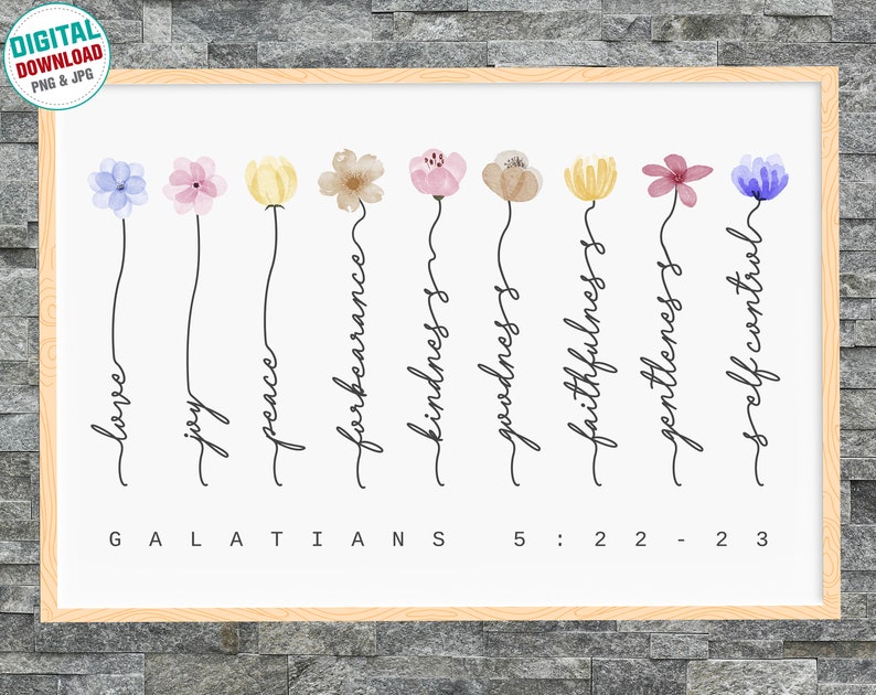 Scripture Wall Art: Fruit of the Spirit Galatians 5,22-23 Printable ...