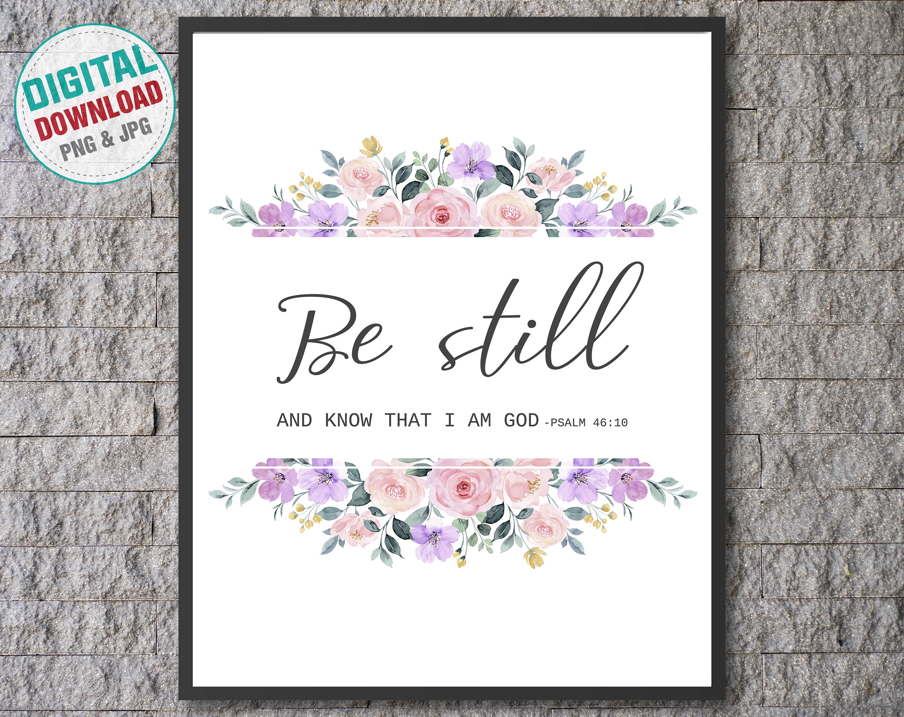Christian Wall Art Psalm 46:10 Bible Verse Wall Art, Scripture Print ...