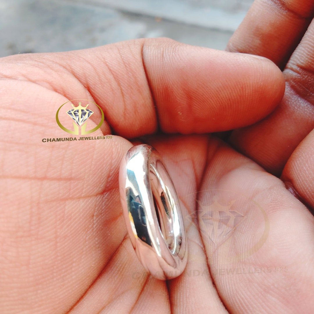 Round Band Ring, Sterling Silver Ring for Man Women, Rounded 5mm Band ...