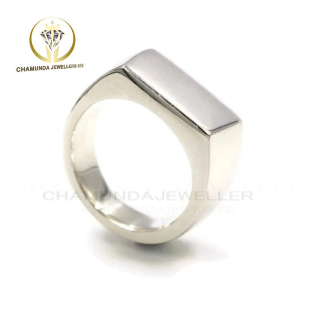 Square Ring, Sterling Silver Ring for Man Women, Geometric Ring, Square ...