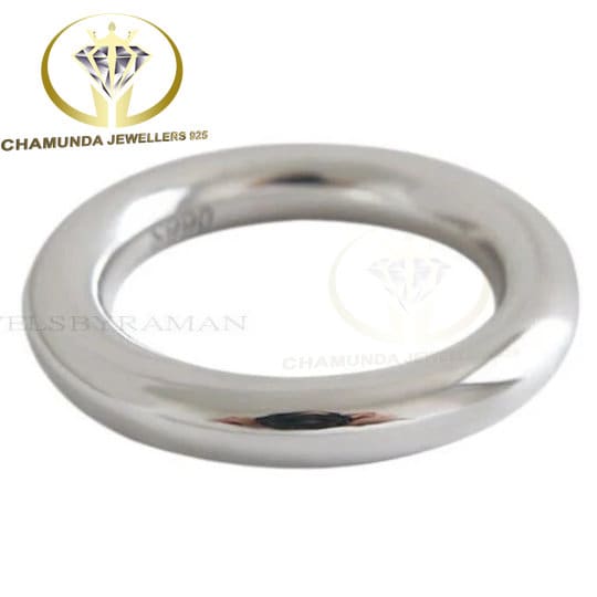 Band Full Round Ring, Solid Silver Ring for Women, Rounded Ring, Silver ...