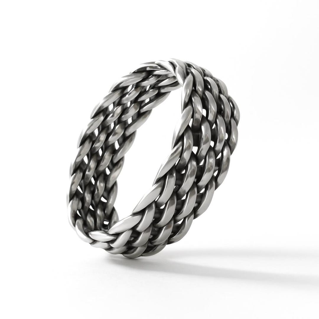 Sterling Silver Braid Ring, Braided Ring, Celtic Silver Brod Mesh Ring ...