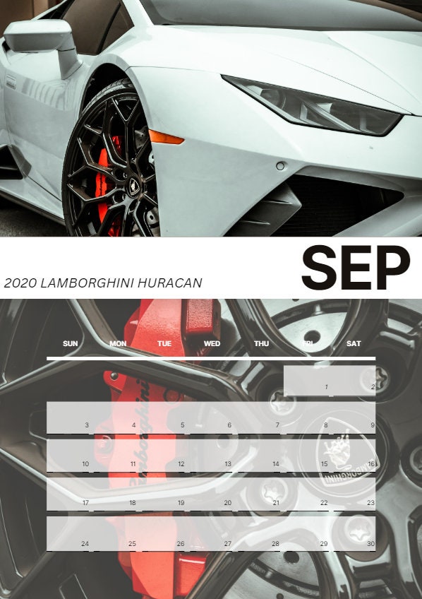 Supercar Calendar 2023 // Printable - Digital Download - Etsy