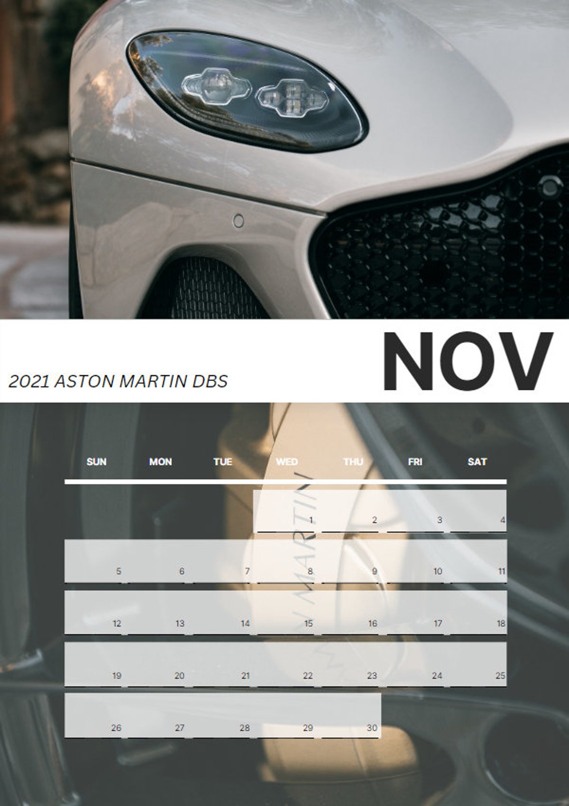 Supercar Calendar 2023 // Printable - Digital Download - Etsy